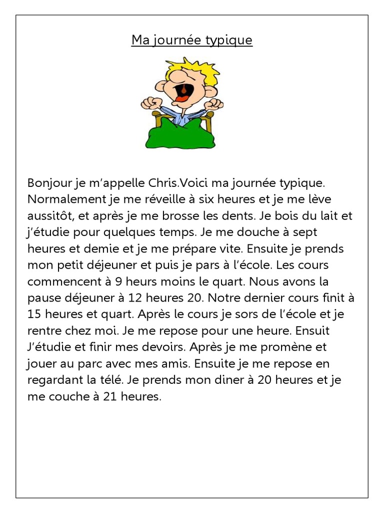 Ma journée typique de Chris | PDF