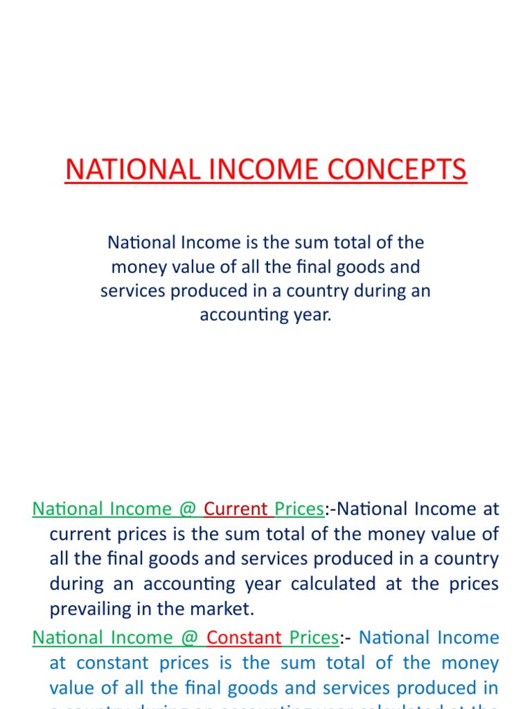 National Income Concepts-4 | PDF | Value Added | Gross Domestic Product