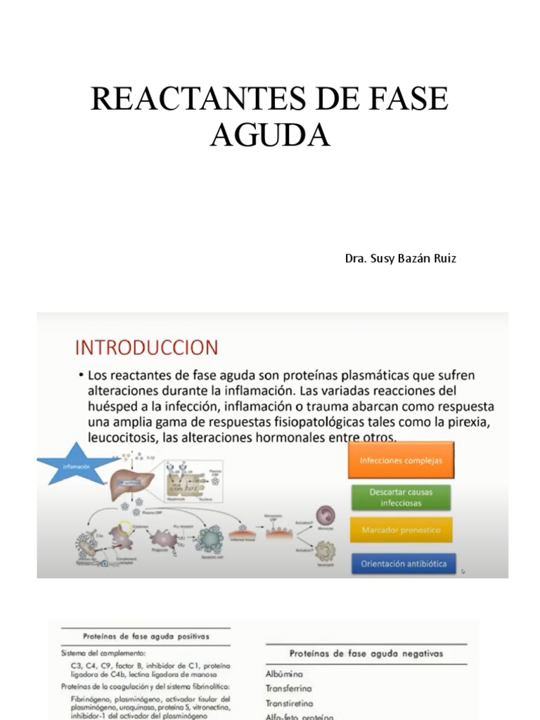 Reactantes de Fase Aguda: Dra. Susy Bazán Ruiz | PDF | Proteína C ...