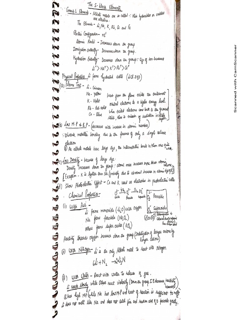 S Block Elements | PDF