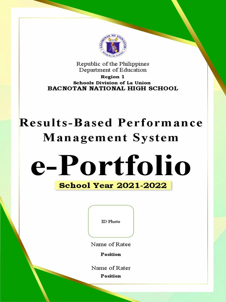 Results-Based Performance Management System: E-Portfolio | PDF ...