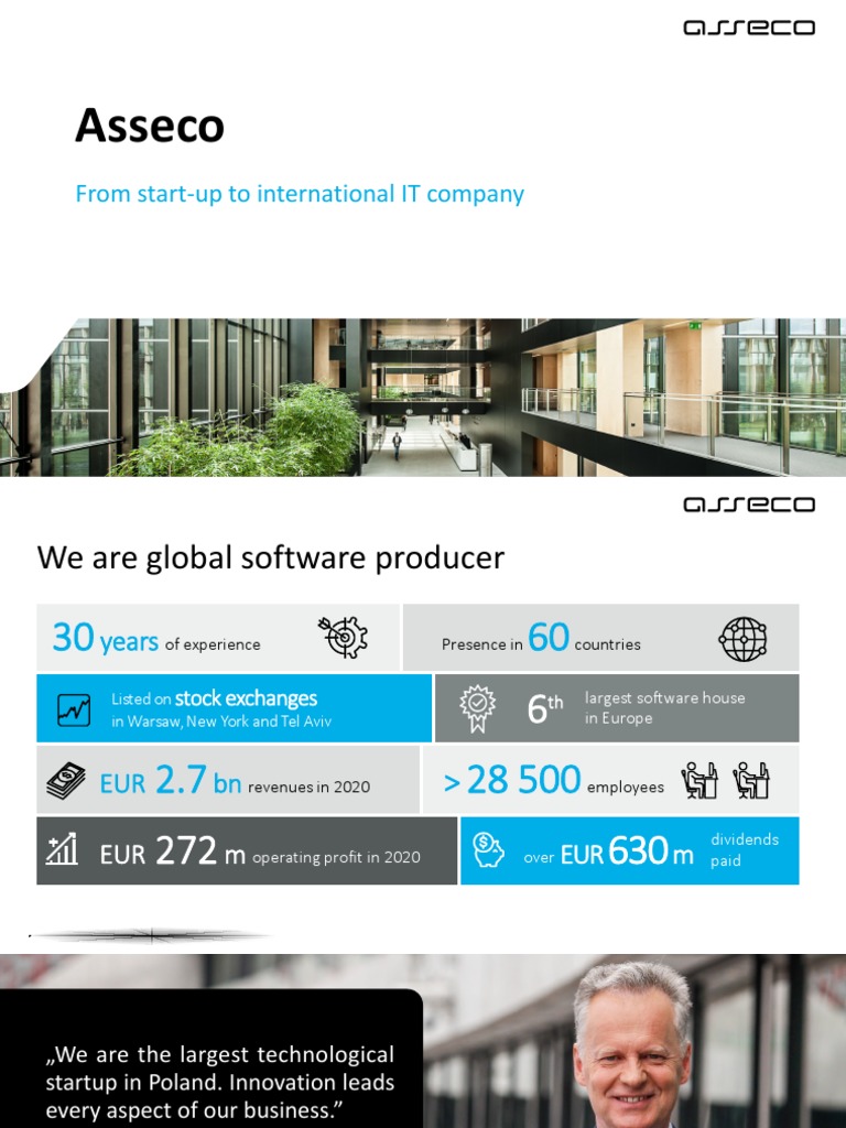 Asseco: From Start-Up To International IT Company | PDF | Startup ...