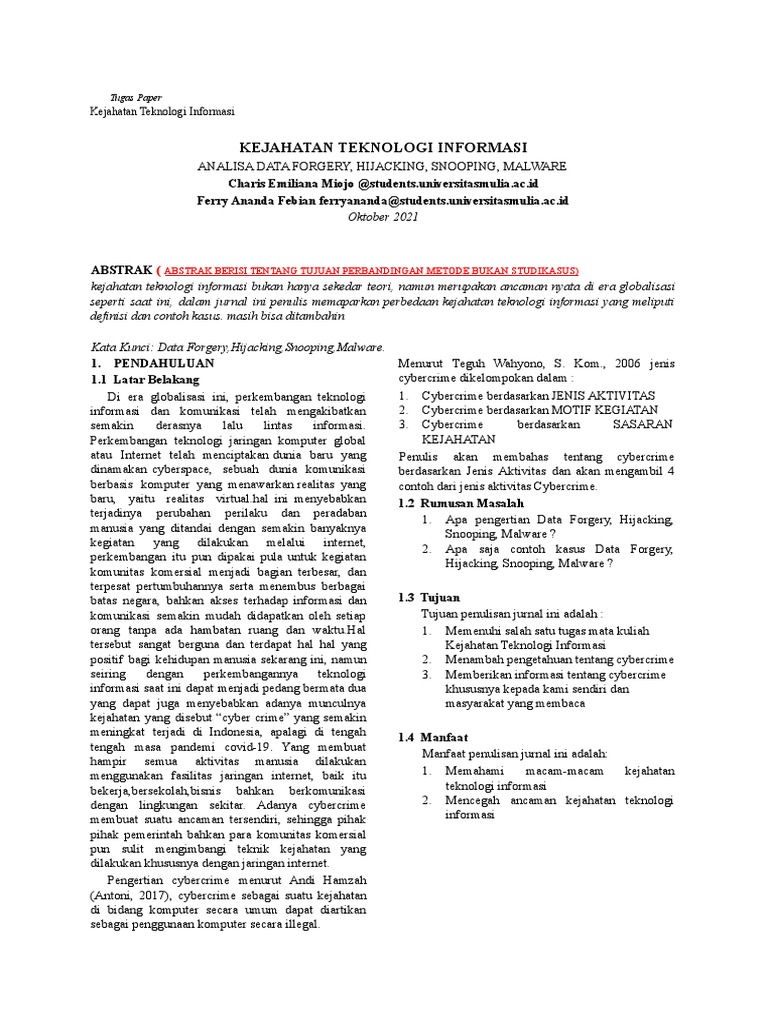 Memahami Snooping dalam Cybercrime | PDF