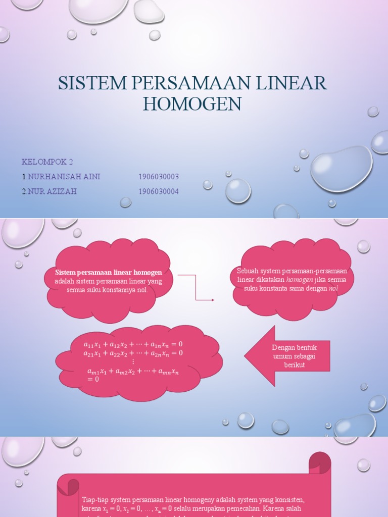 Sistem Persamaan Linear Homogen | PDF