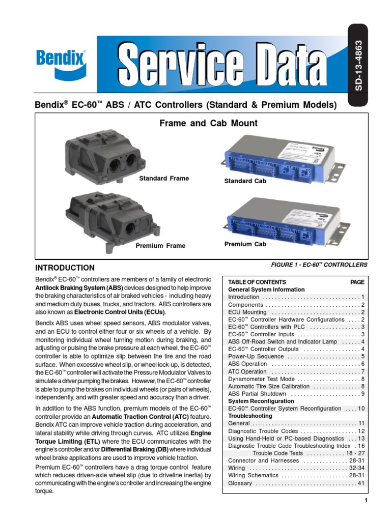 Bendix EC-60 ABS / ATC Controllers (Standard & Premium Models) Frame ...