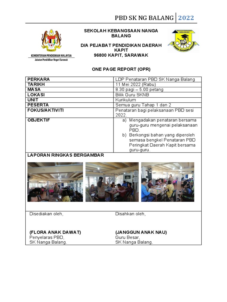 Contoh Laporan Opr | PDF