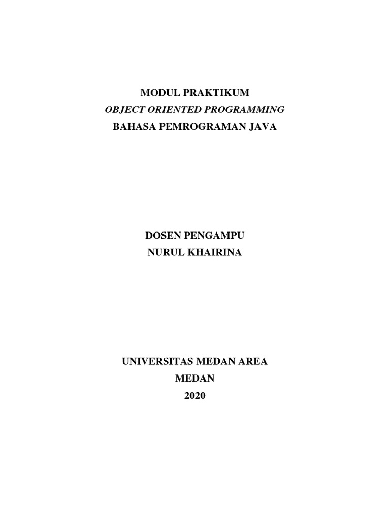 Modul Praktikum OOP Java | PDF
