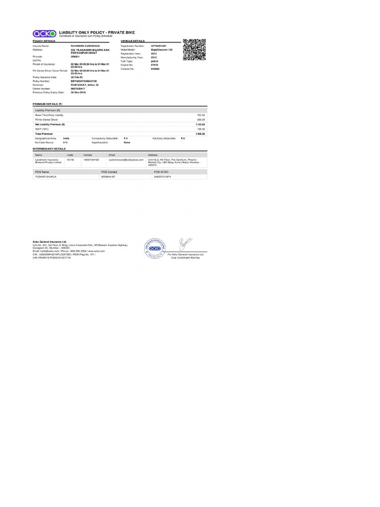 Acko General Insurance Limited | PDF