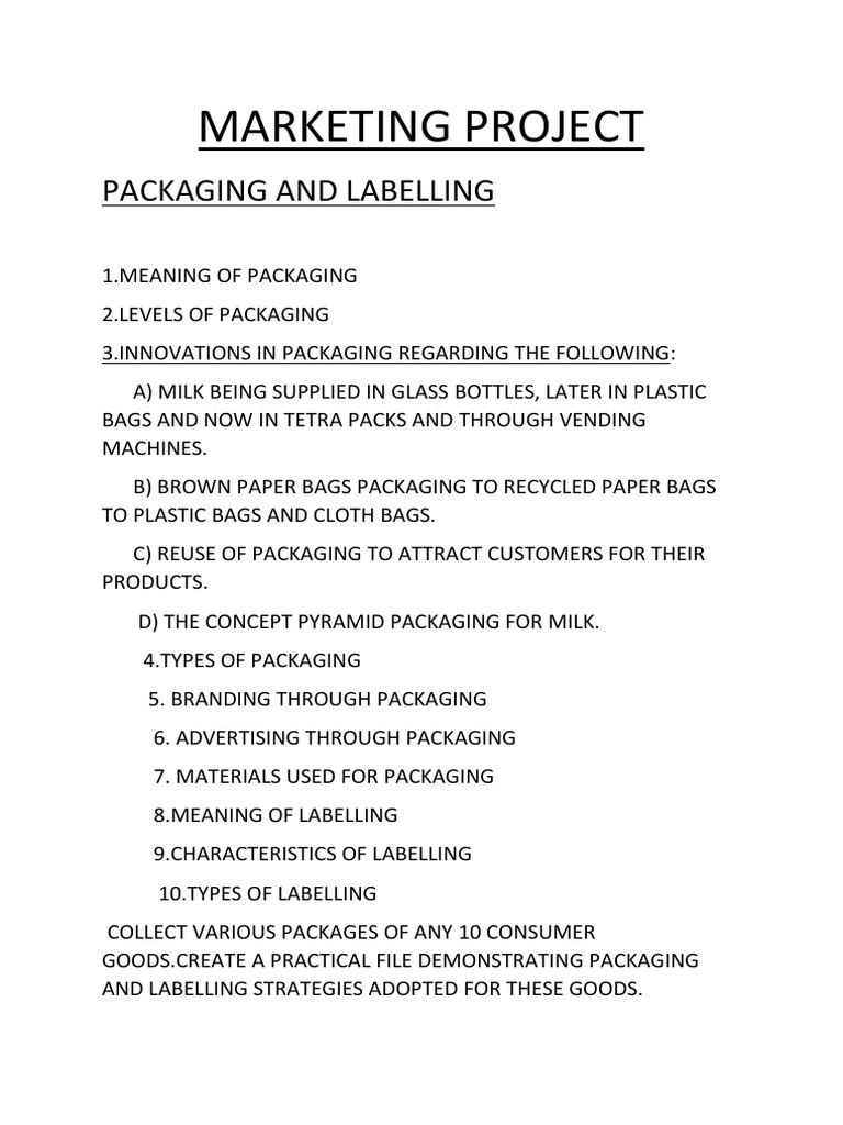 Packaging and Labelling in Marketing | PDF