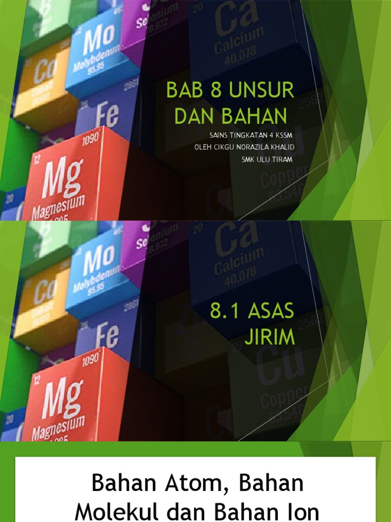 Nota SC t4 Bab 8 Unsur Dan Bahan | PDF