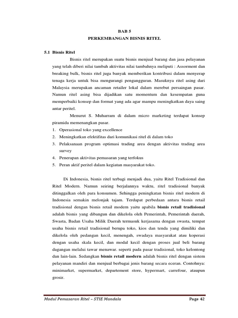 Perkembangan Bisnis Ritel Pdf