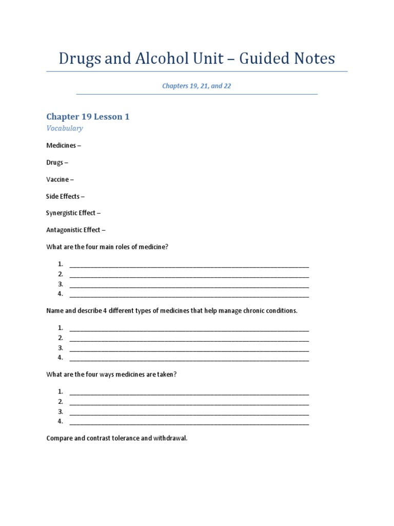 Drugs and Alcohol Study Guide | PDF | Driving Under The Influence ...