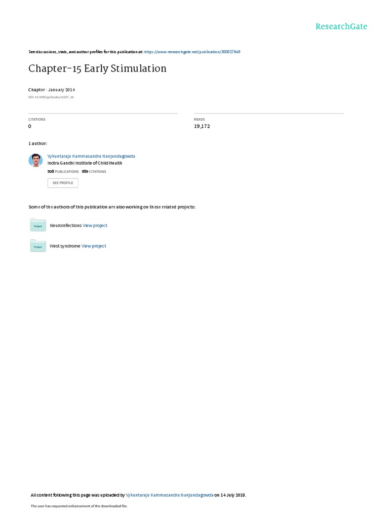Early Stimulation Guide for Child Development | PDF | Neonatal ...