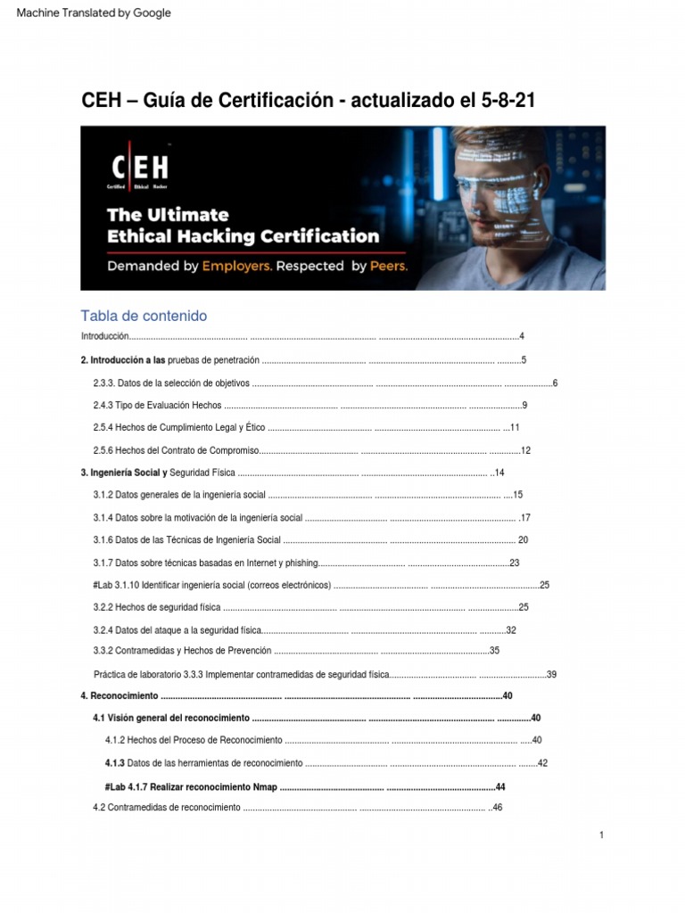 Guía de Estudio de La Certificación CEH v11 Español | PDF | Riesgo ...