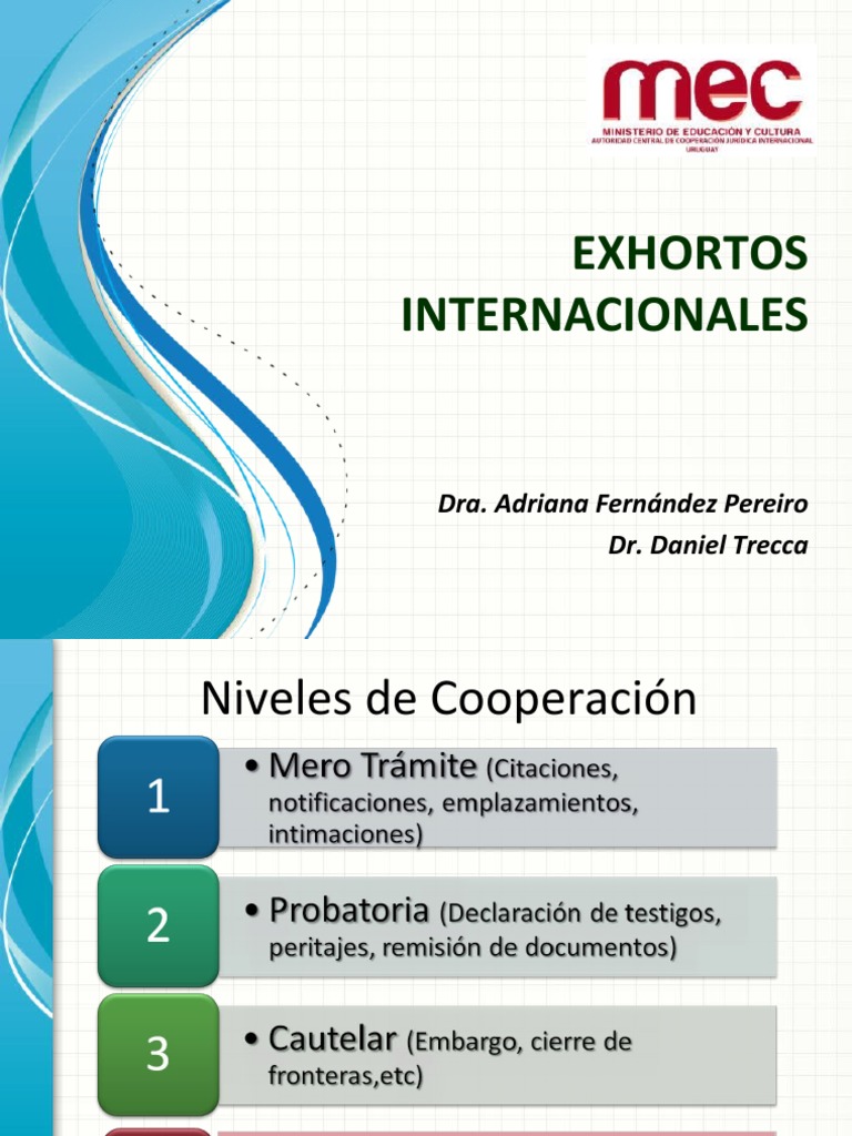 Exhortos Internacionales | PDF | Demanda judicial | Convenio europeo de ...