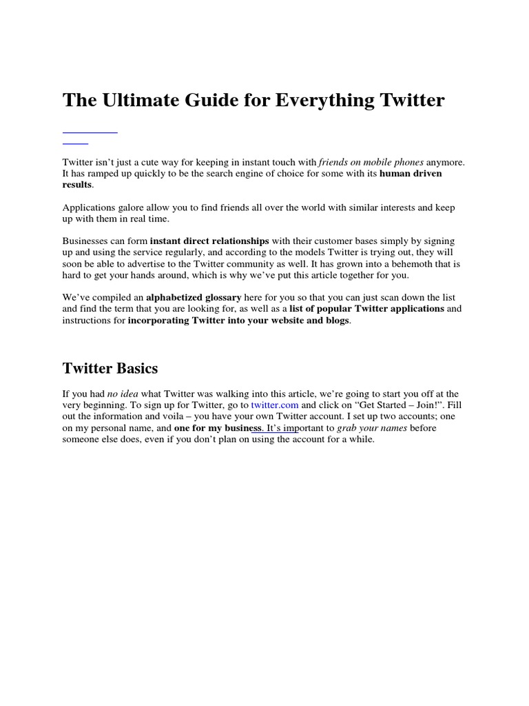 The Ultimate Guide For Everything Twitter | PDF | Word Press | Hashtag