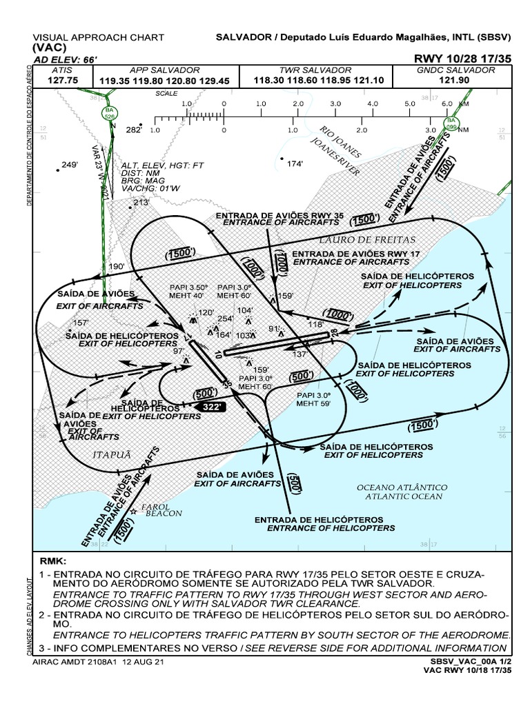 (VAC) RWY 10/28 17/35: Visual Approach Chart SALVADOR / Deputado Lus ...