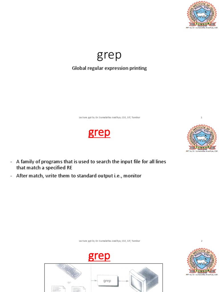 An Introduction To Grep And Regular Expression Searching Using Grep Fgrep And Egrep Pdf