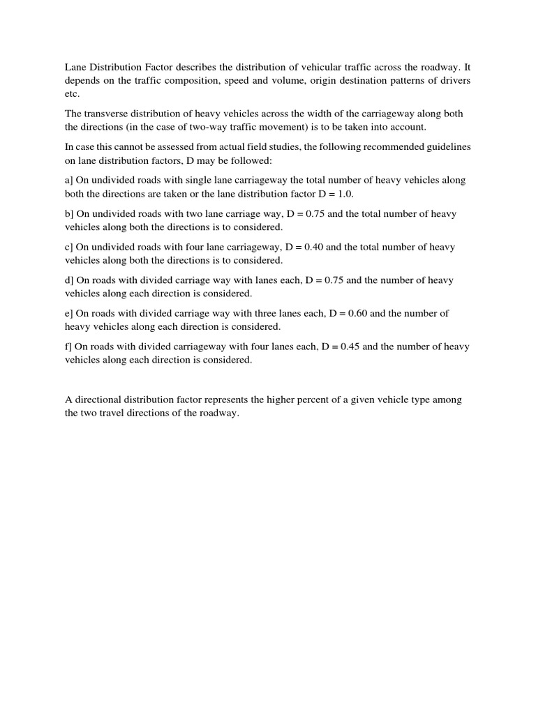 Lane Distribution Factor | PDF