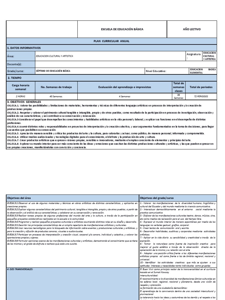 Pca Séptimo Eca | PDF | Educación primaria | Las emociones