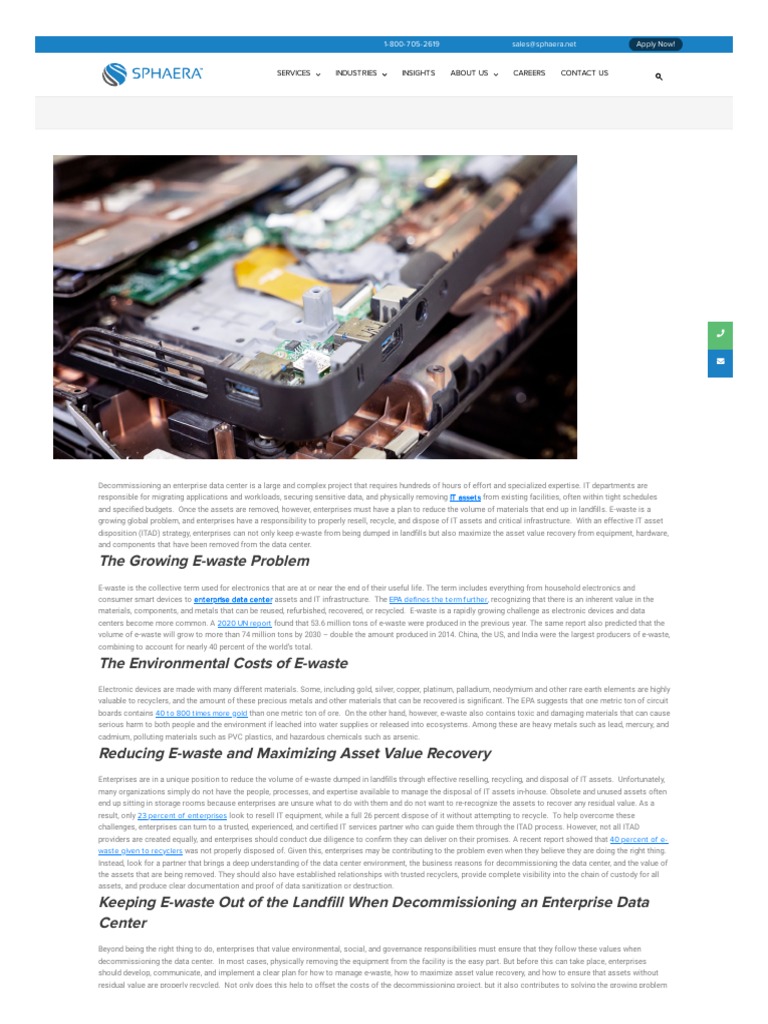 Reduce E-Waste and Maximize Asset Value Recovery When Decommissioning A ...