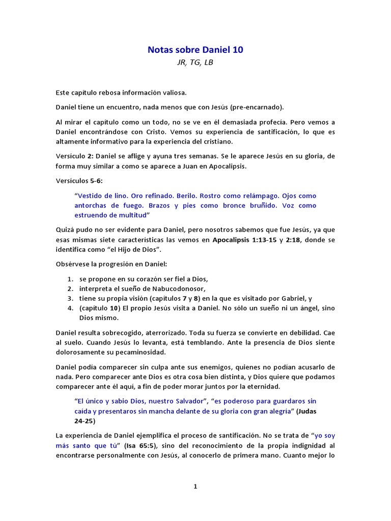 Notas Daniel 10 | PDF | Jesús | Miguel (Arcángel)
