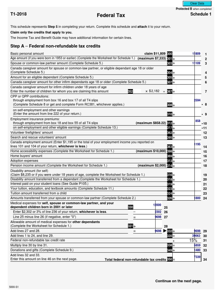 Federal Tax: Schedule 1 | PDF | Taxes | Tax Credit