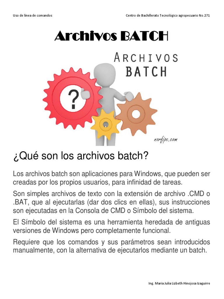 23.-Archivos BATCH | PDF | Archivo de computadora | Gestión de ...