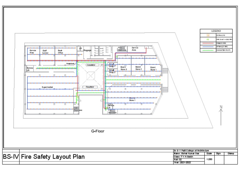 BS-IV Fire Safety Layout Plan: G-Floor | PDF | Design | Fires