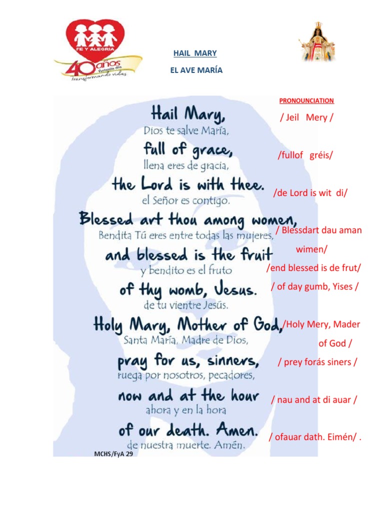 HAIL MARY Ave María en Inglés | PDF