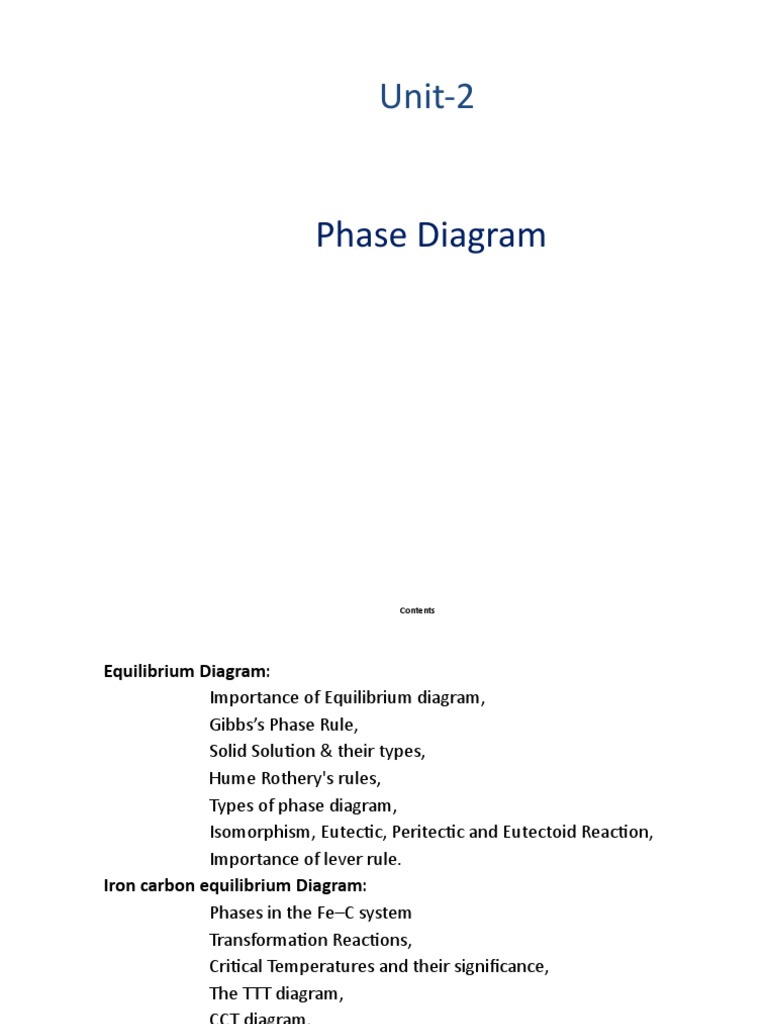 Unit-2: Phase Diagram | PDF | Phase (Matter) | Heat Treating