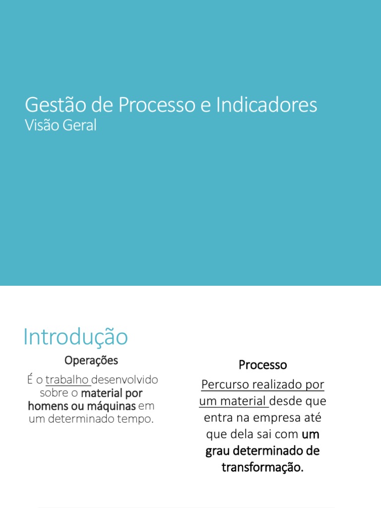 Gestão de Processos e Indicadores Eficazes | PDF | Business | Economias
