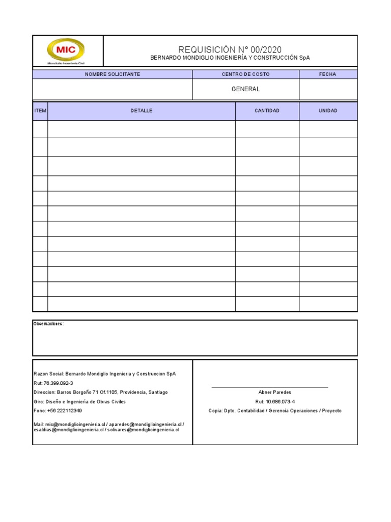 Requisición Formato | PDF