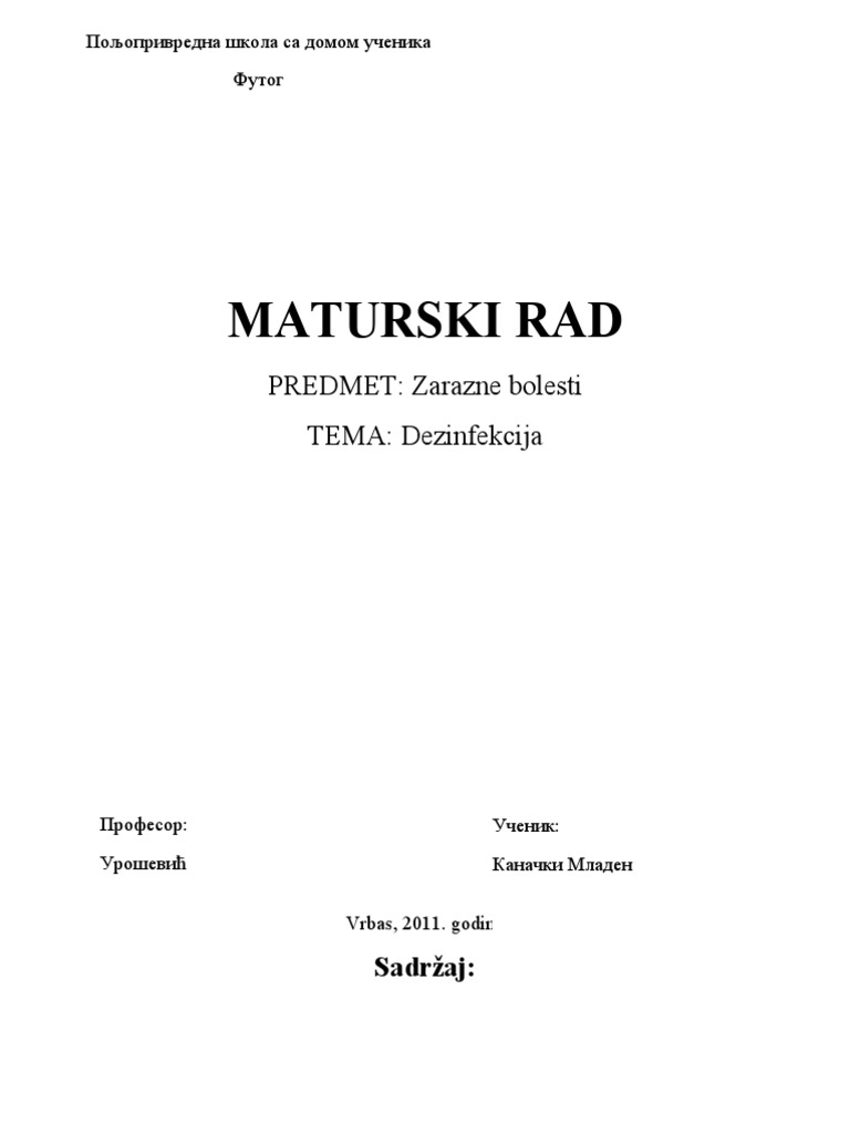 Maturski Rad | PDF