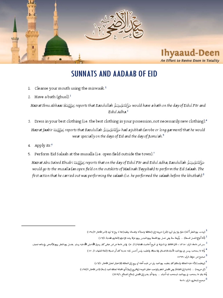 Sunnats and Aadaab of Eid_ | PDF