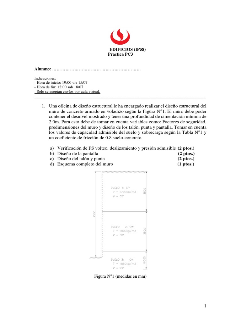 PC3 Edificios 2022-1B | PDF | Fundación (Ingeniería) | edificio