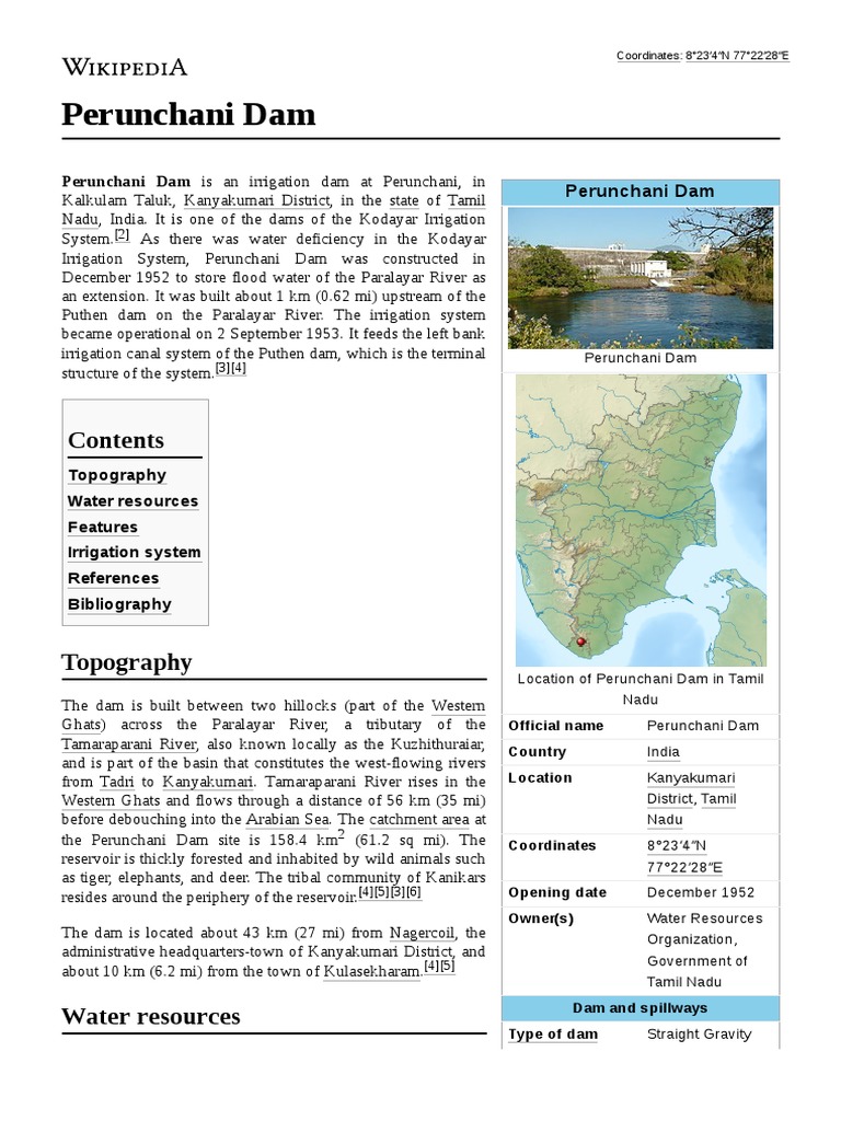 Perunchani Dam | PDF | Dam | Infrastructure