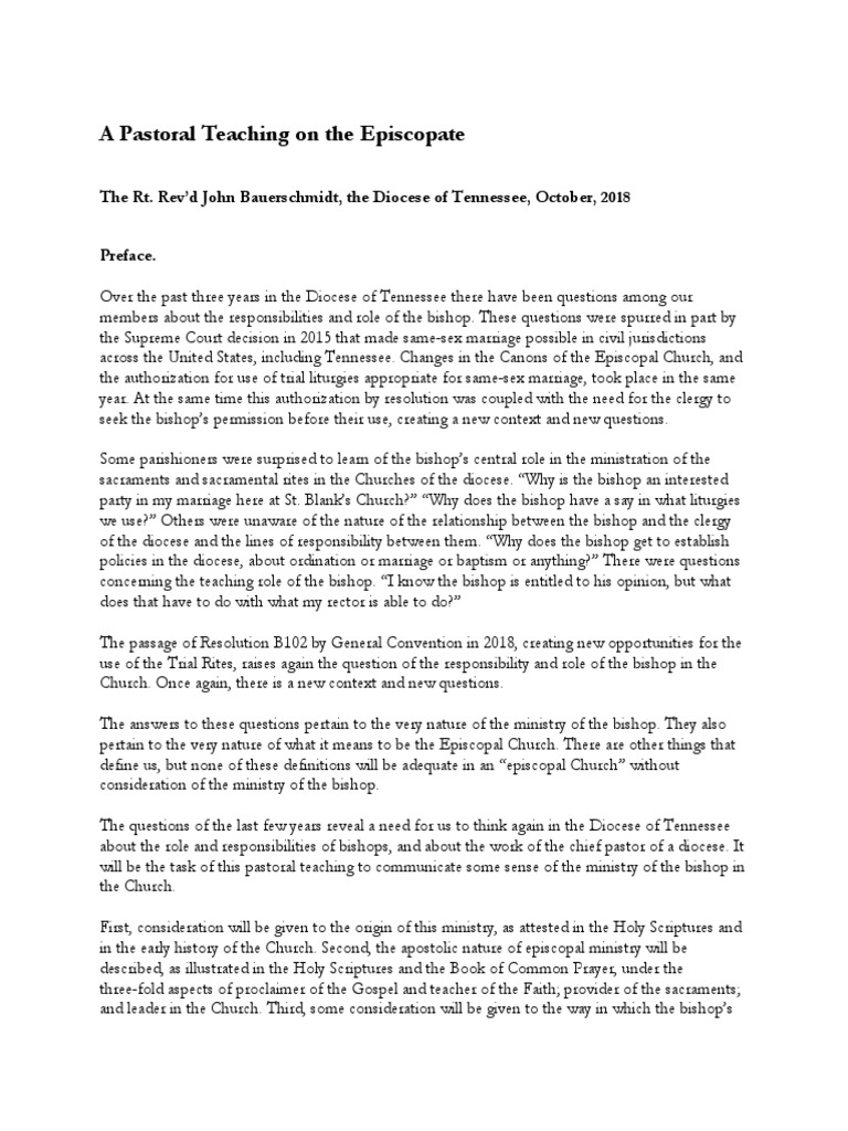 Understanding the Episcopate's Role | PDF | Bishop | Eucharist