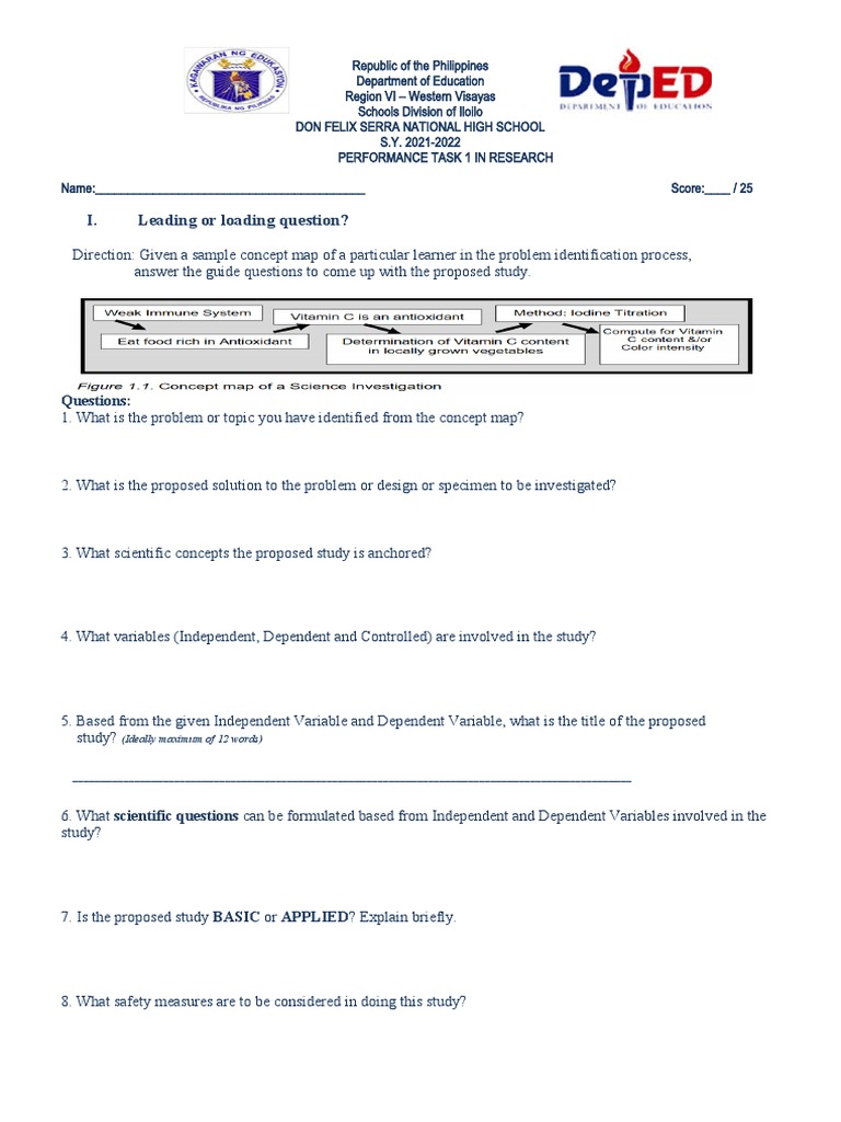 I. Leading or Loading Question?: Questions | PDF