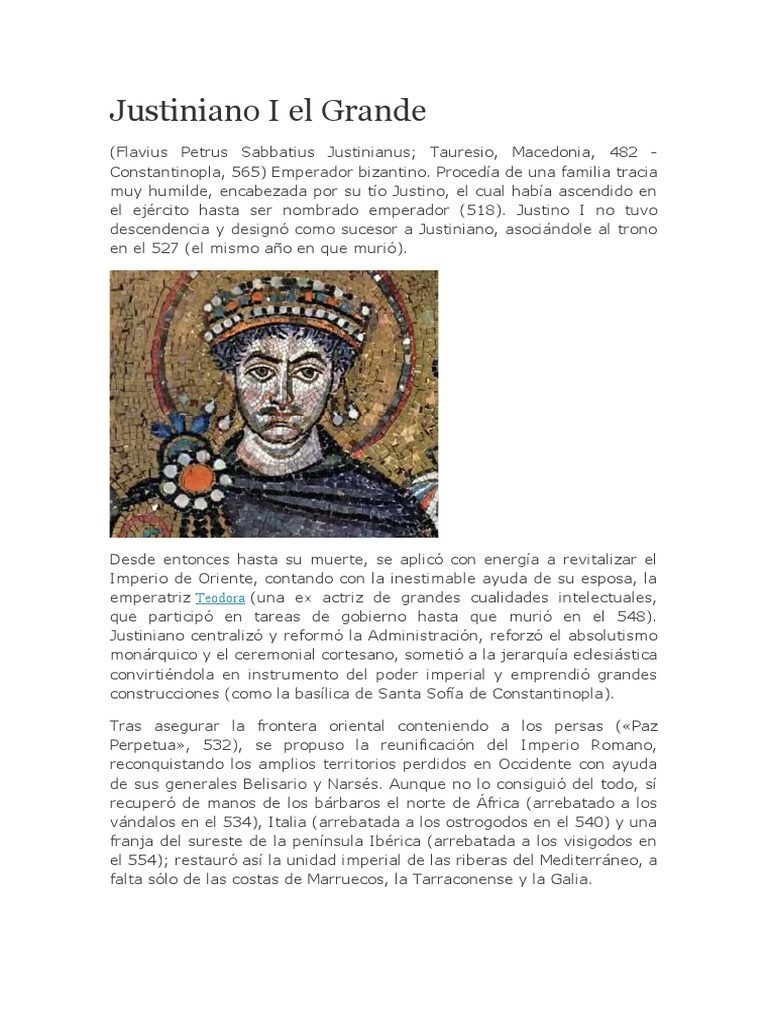 Justiniano I El Grande | PDF | Justiniano I | imperio Bizantino