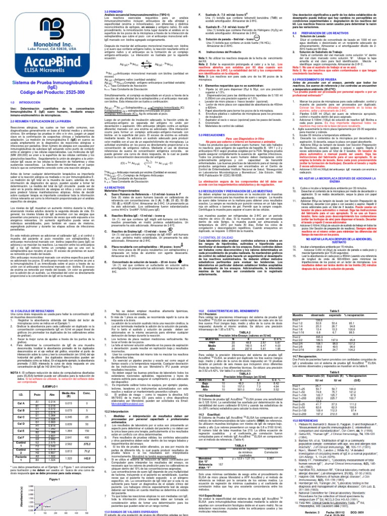 c5 Ige Accubind Elisa 2525 300 Rev.3 Spanish | PDF | Anticuerpo | Alergia