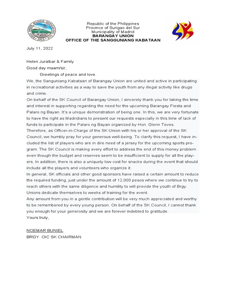 Letter of Voluntary Donation | PDF | Philippines