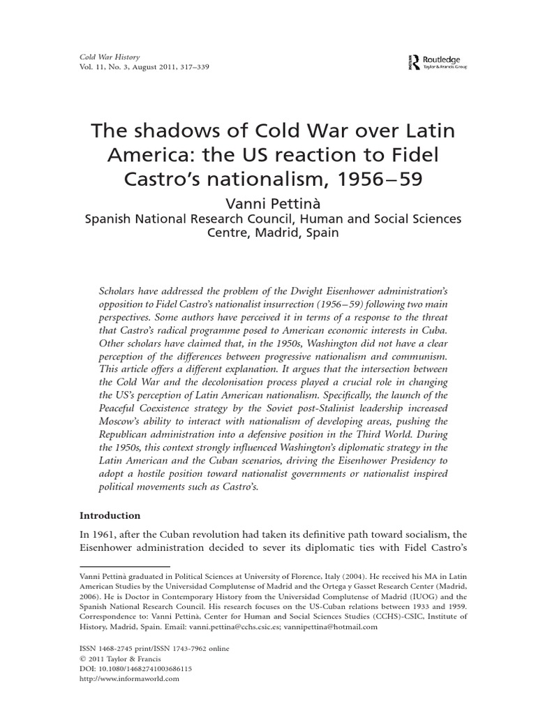 The Shadows of Cold War Over Latin America: The US Reaction To Fidel ...