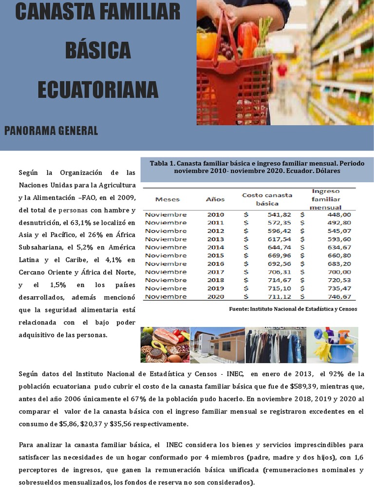 Canasta Familiar Básica Ecuador 2023 | PDF | Ecuador | America latina