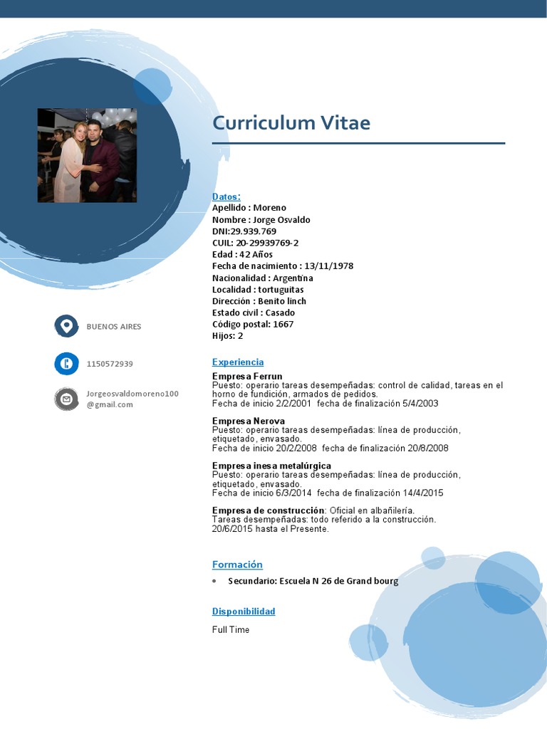 Curriculum Vitae Jorge Moreno | PDF