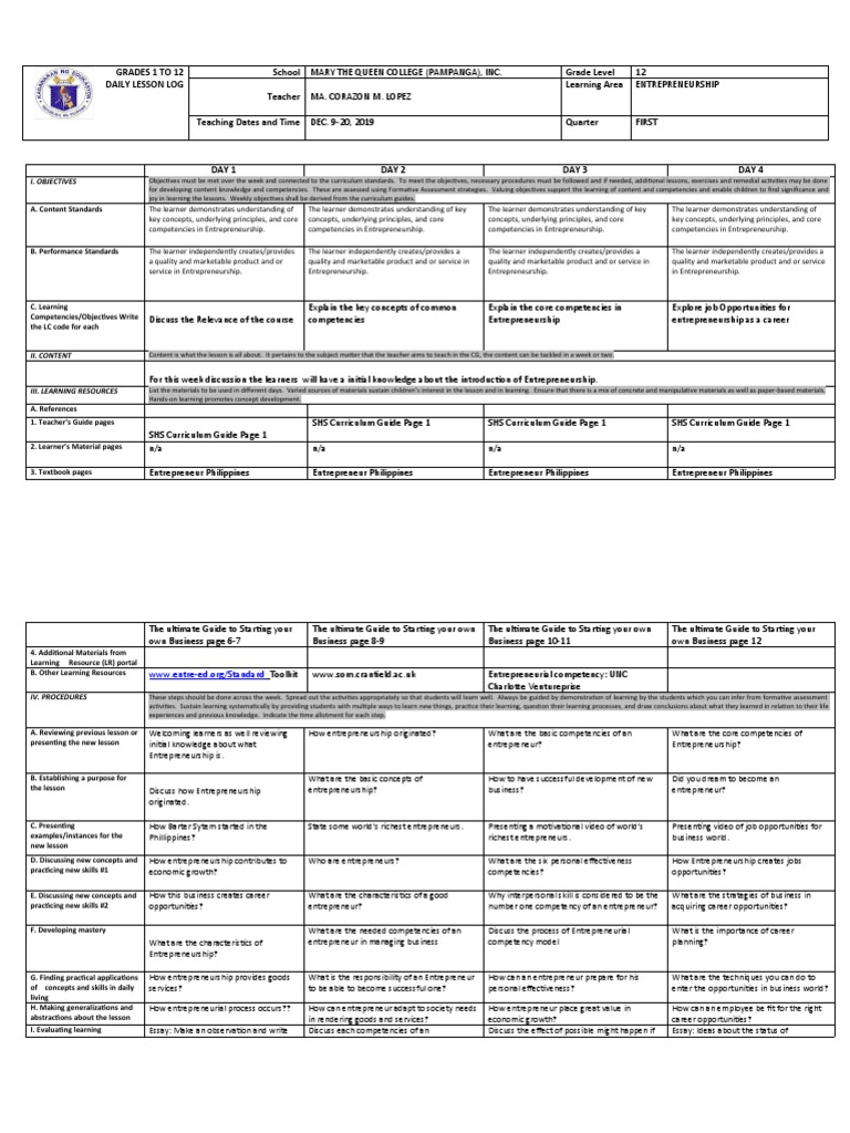 Week 1-2 - Applied Entrep | PDF | Entrepreneurship | Teaching Method