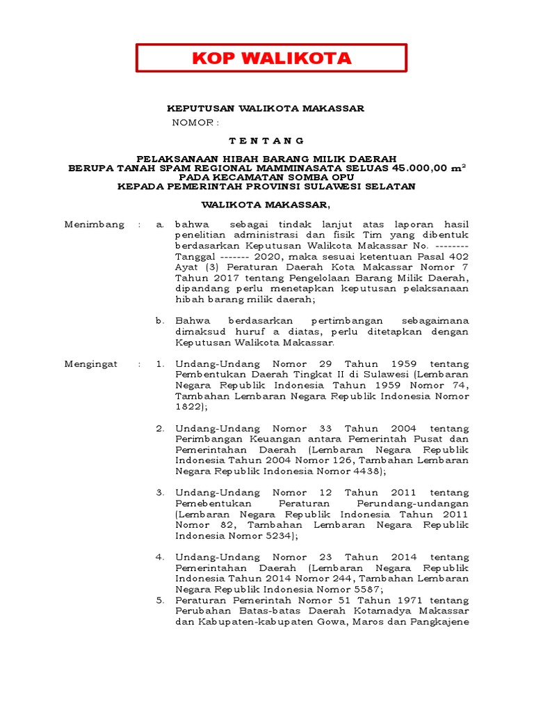 08 SK Pelaksanaan Hibah | PDF