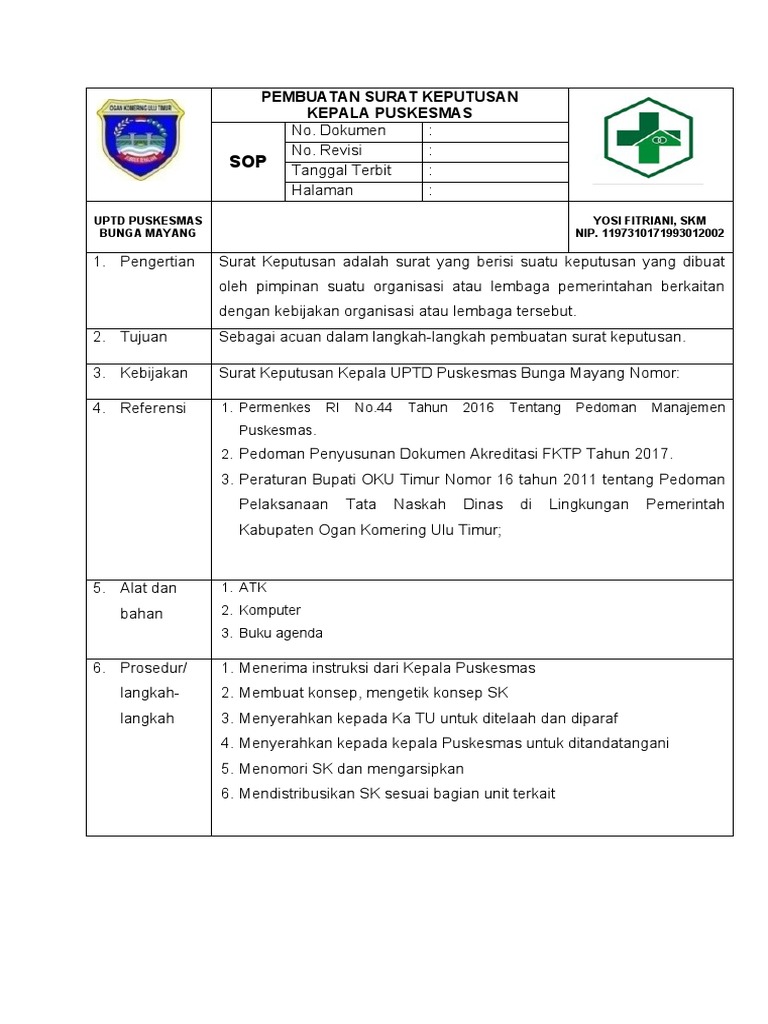 Sop Penyusunan SK | PDF