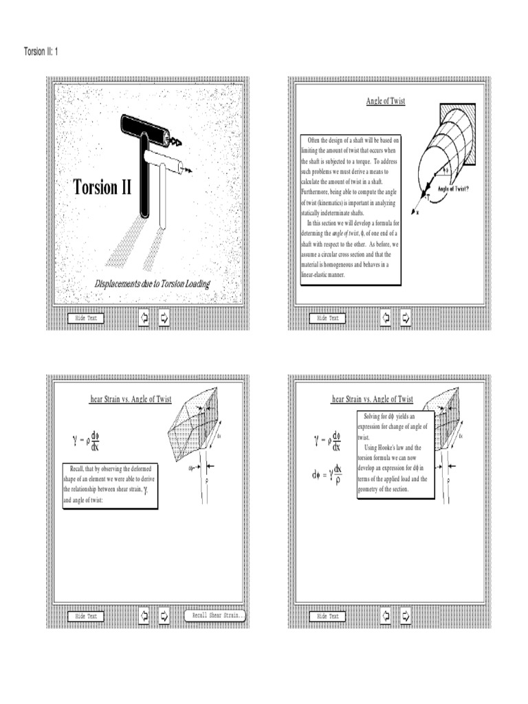 Angle of Twist: Torsion II: 1 | PDF | Torque | Mathematics