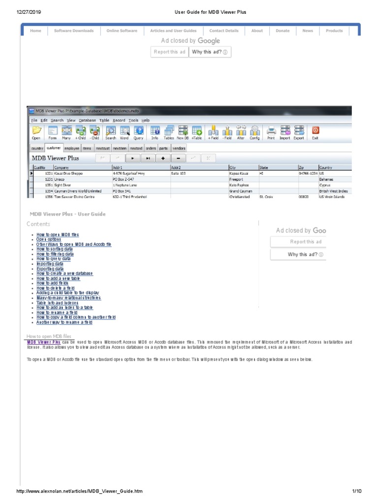 MDB Viewer Plus User Guide | PDF | Microsoft Access | Databases